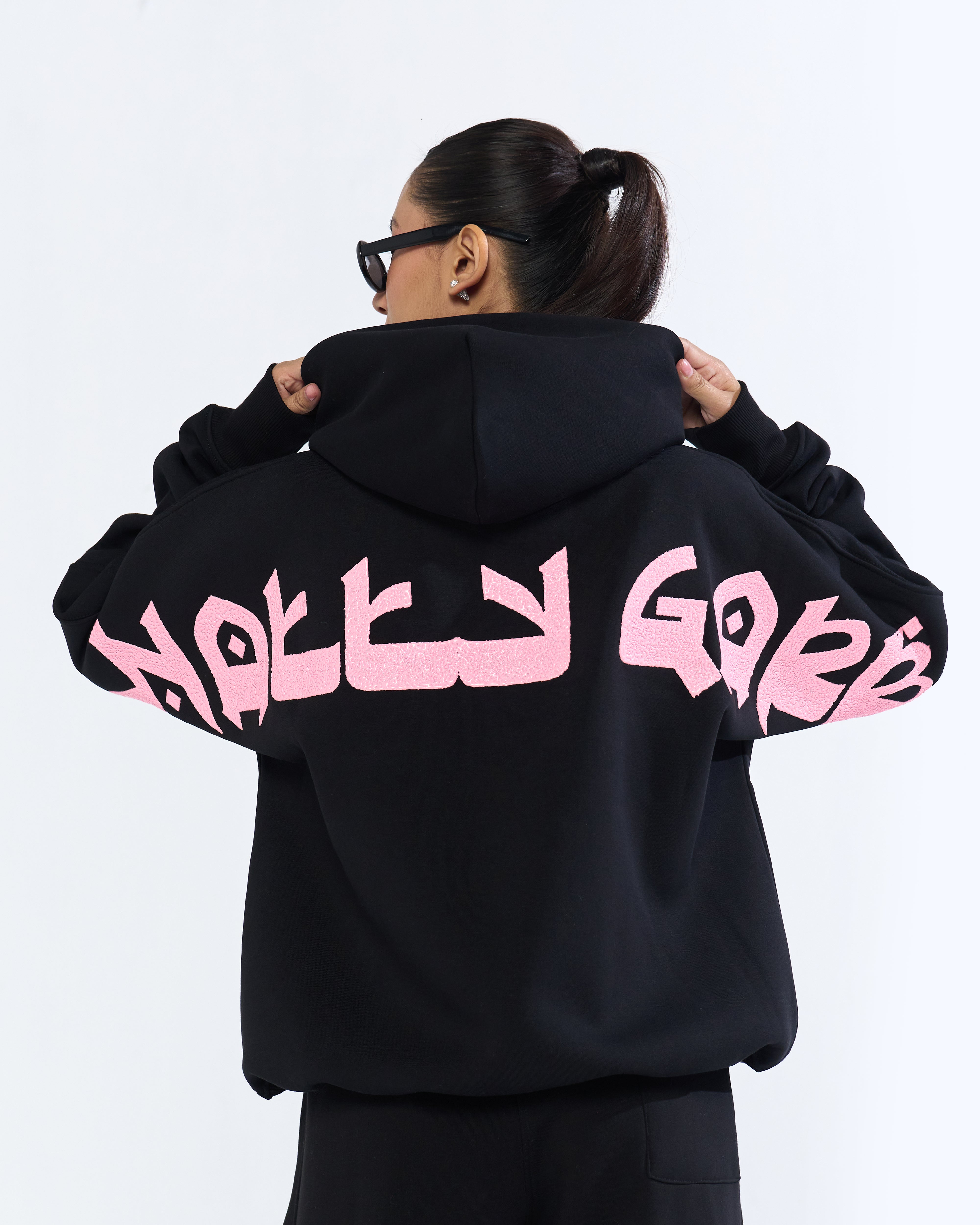 SIGNATURE HOODIE(BLACK & PINK) – NATTY GARB