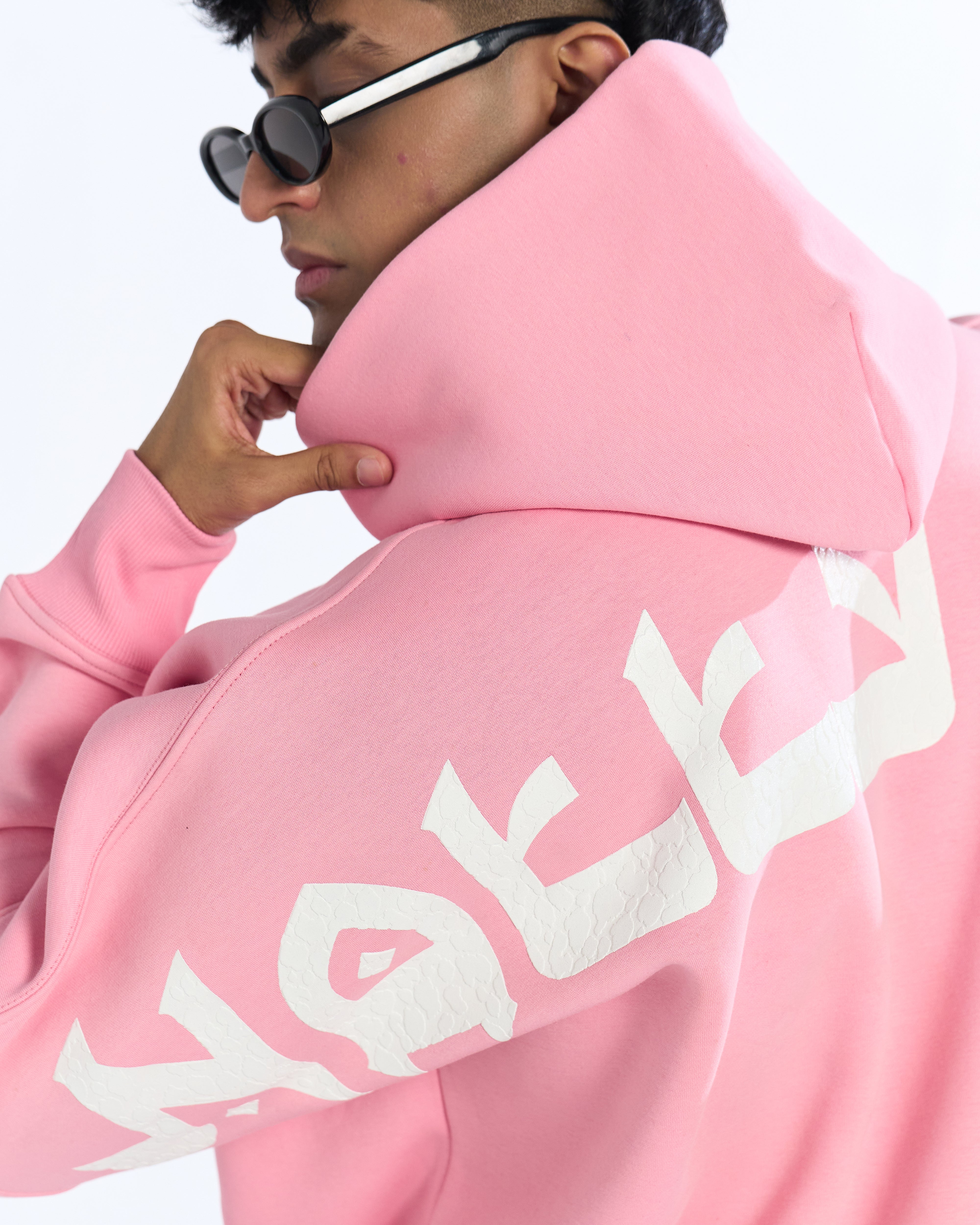SIGNATURE HOODIE(PINK & WHITE) – NATTY GARB